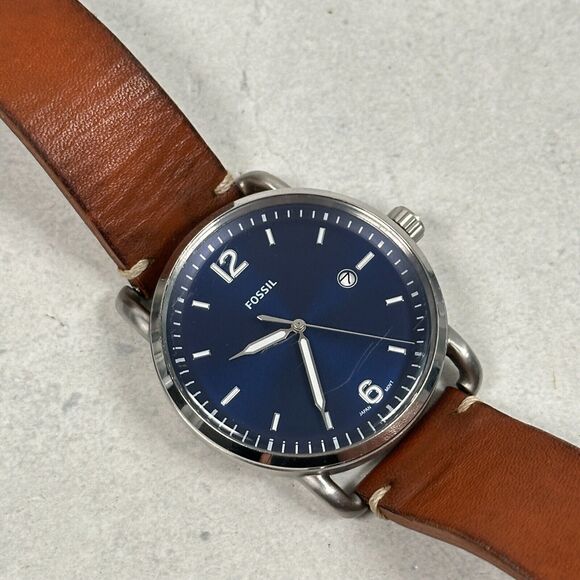 Fossil | Accessories | Fossil Watch Mens 42mm Commuter Date Blue Dial ...